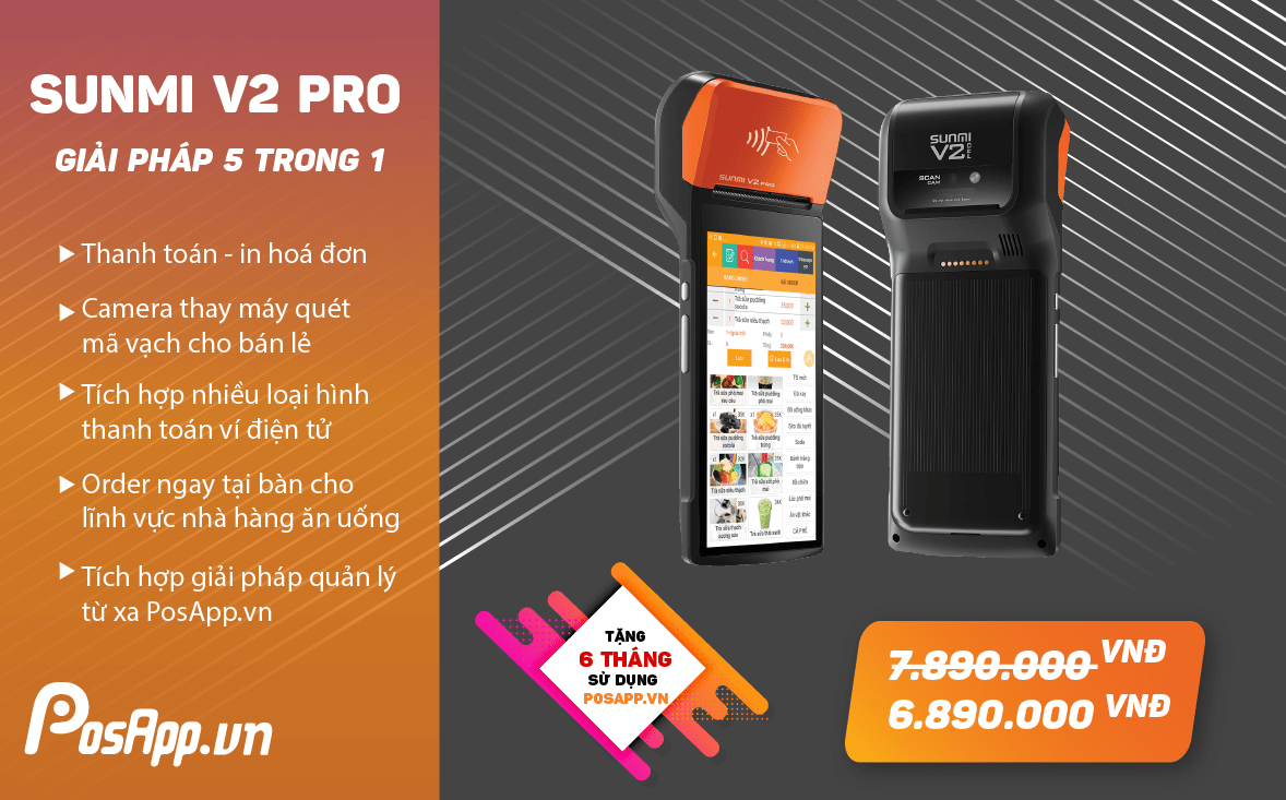 máy pos tính tiền v2 pro