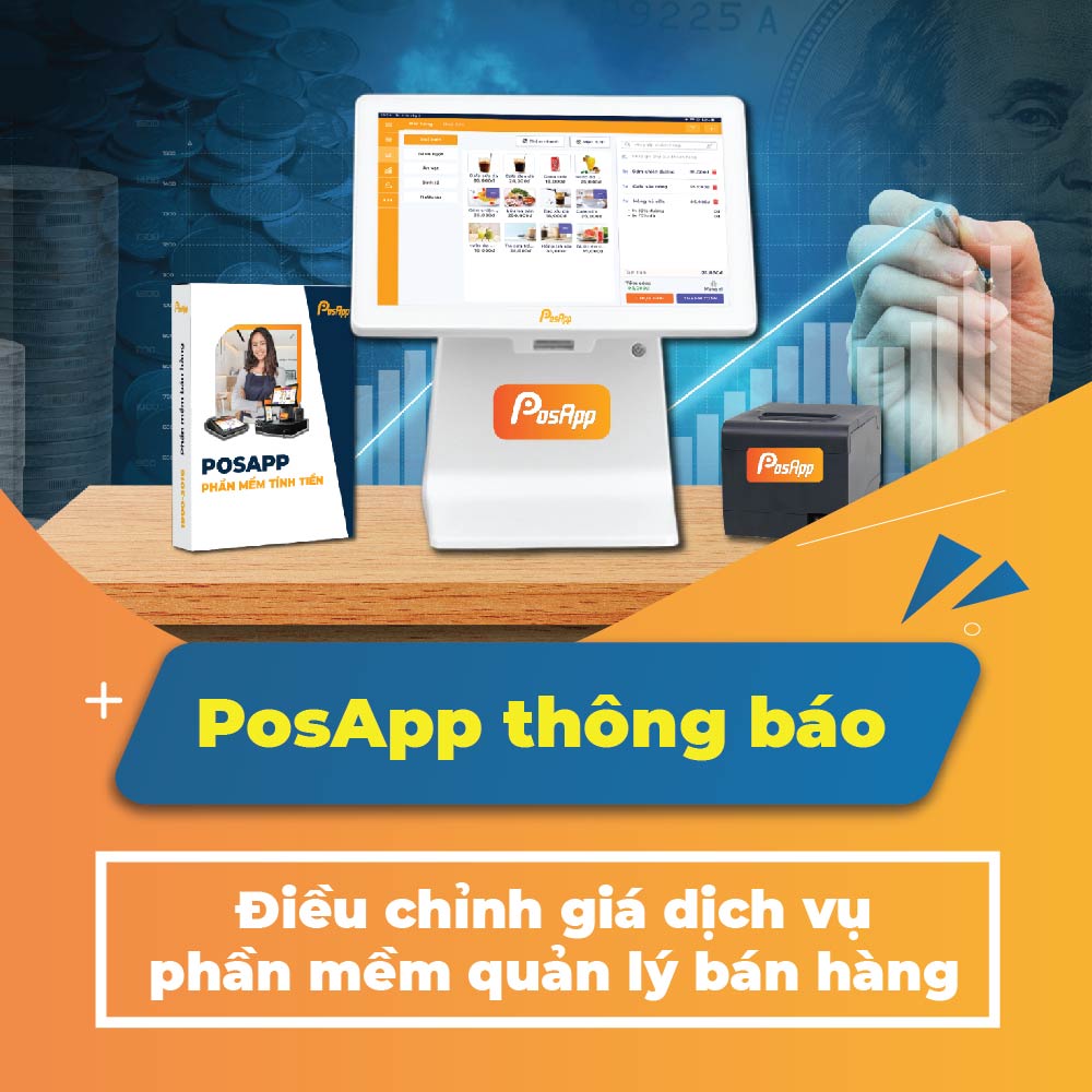 PosApp thông báo điều chỉnh giá dịch vụ phần mềm quản lý bán hàng